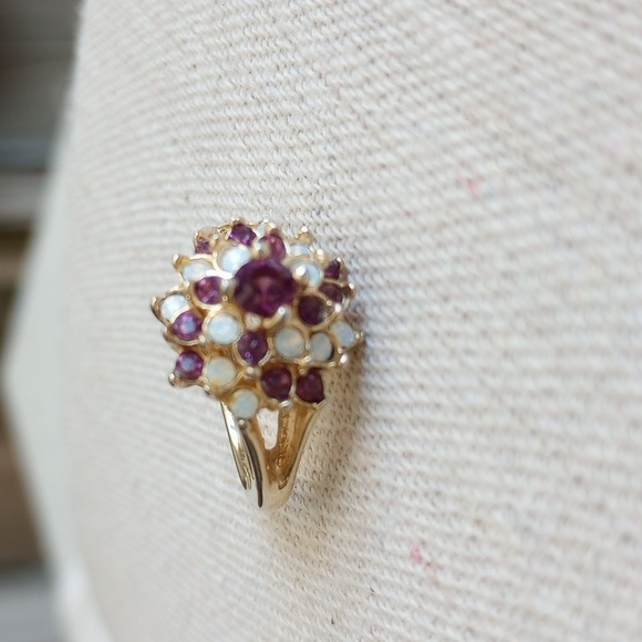 Vintage | Jewelry | Vintage Faux Amethyst And Opalite Glass 8k Gold ...